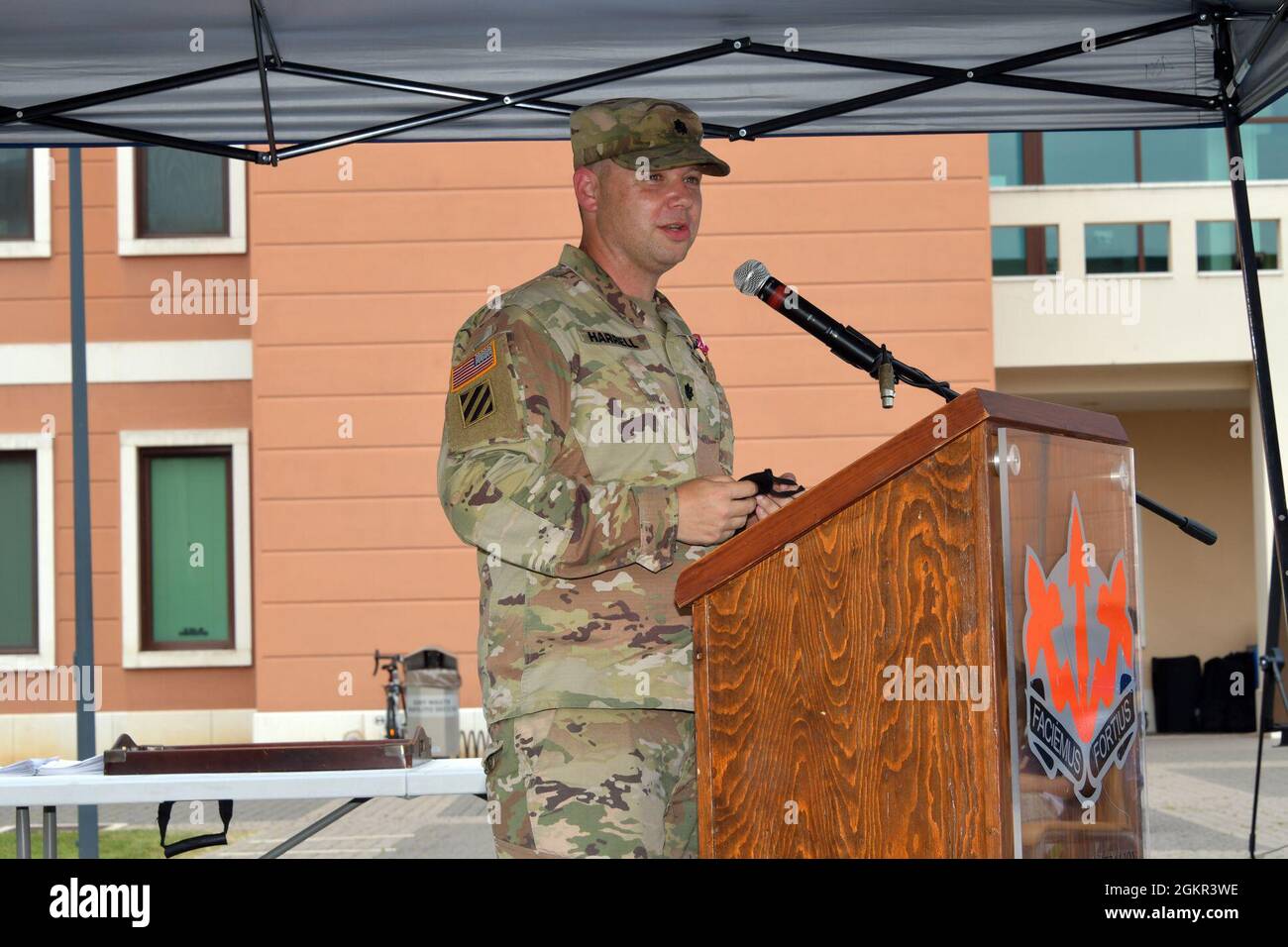 U.S. Army Lt. Col. John L. Harrell, outgoing commander of 509th ...
