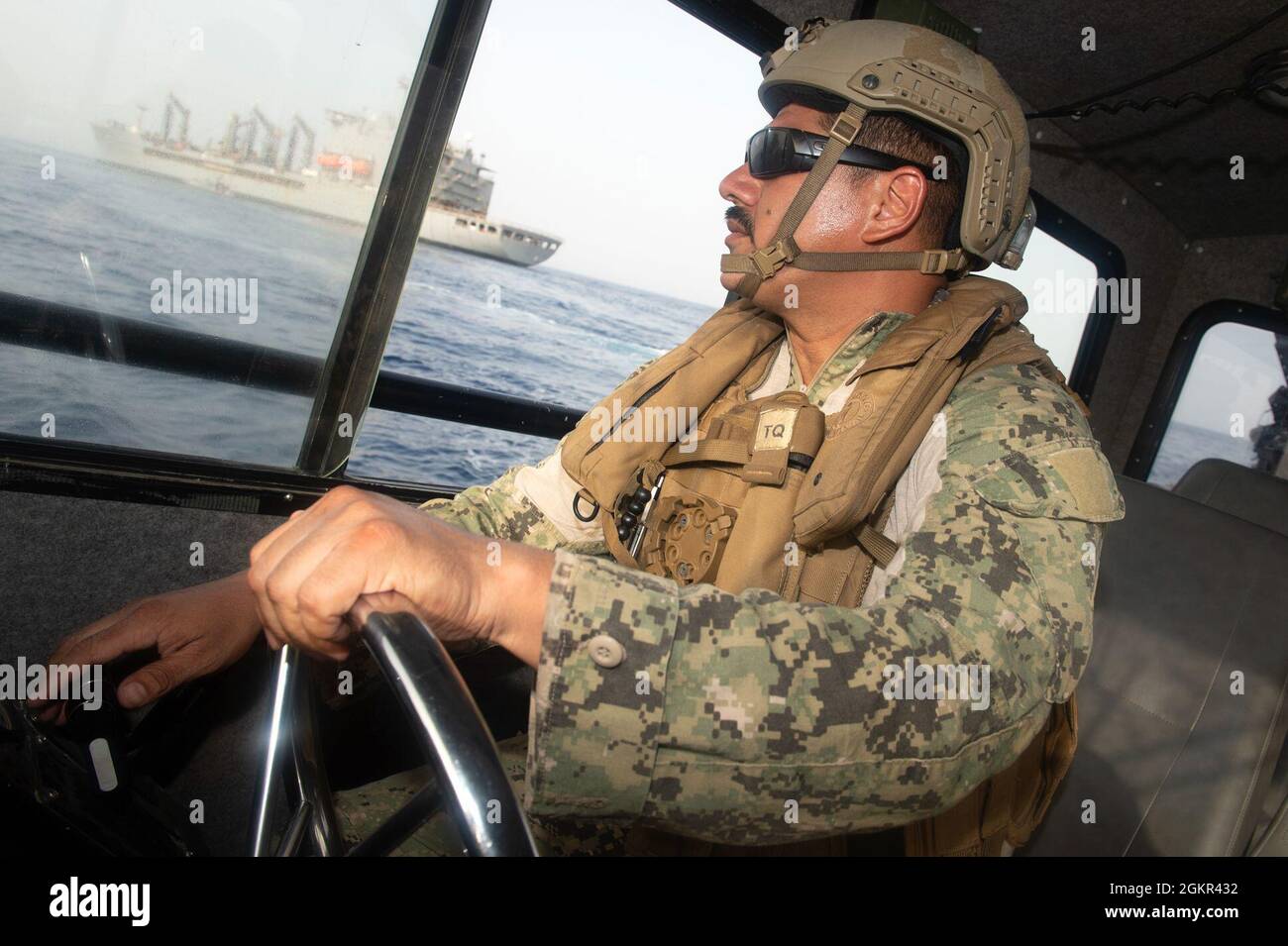 GULF OF TADJOURA (June 17, 2021) U.S. Navy Engineman 1st Class Edgar ...