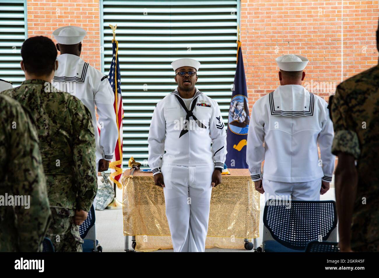 U.S. Navy Petty Officer 2nd Class Clarence Harris, a navy Hospitalman ...