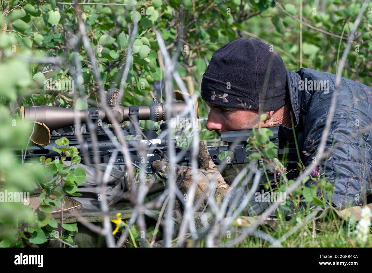 A U.S. Army Green Beret from Alpha Company, 3rd Battalion, 20th Special ...