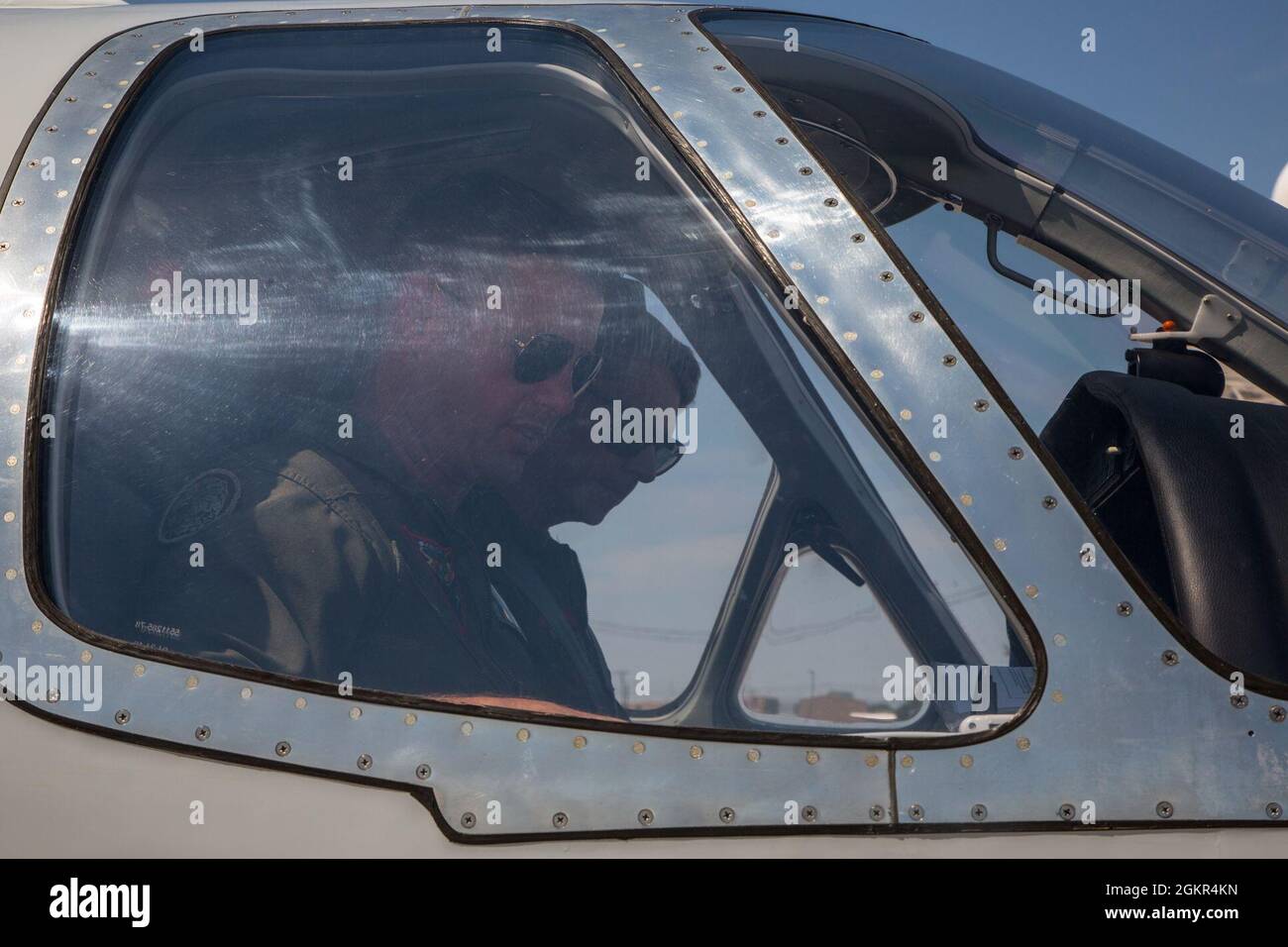 U.S. Marine Corps UC-35D aircraft pilots Lt. Col. Jonathan Barr (left ...