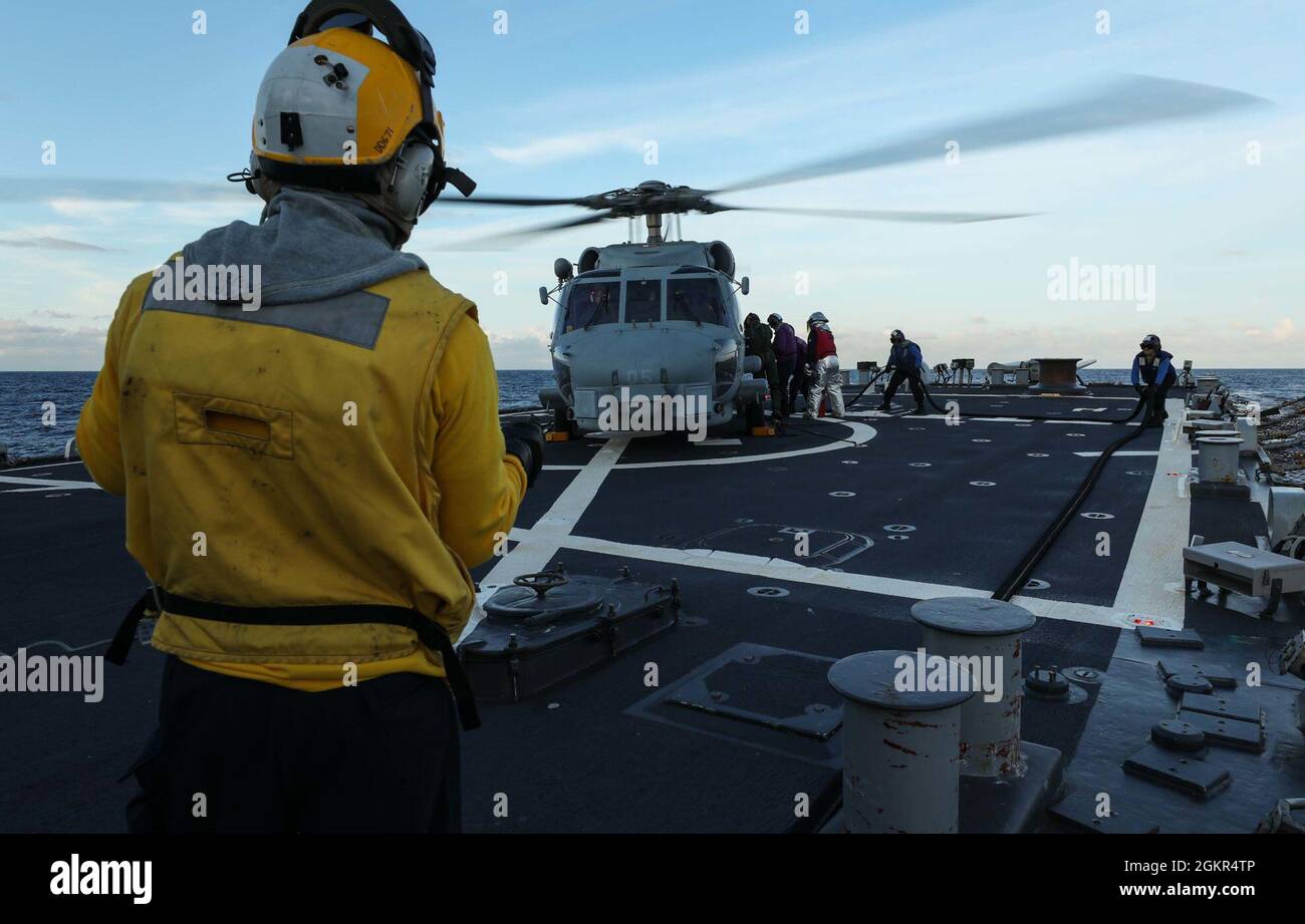 ATLANTIC OCEAN (June 17, 2021) Sailors assigned to the Arleigh Burke ...