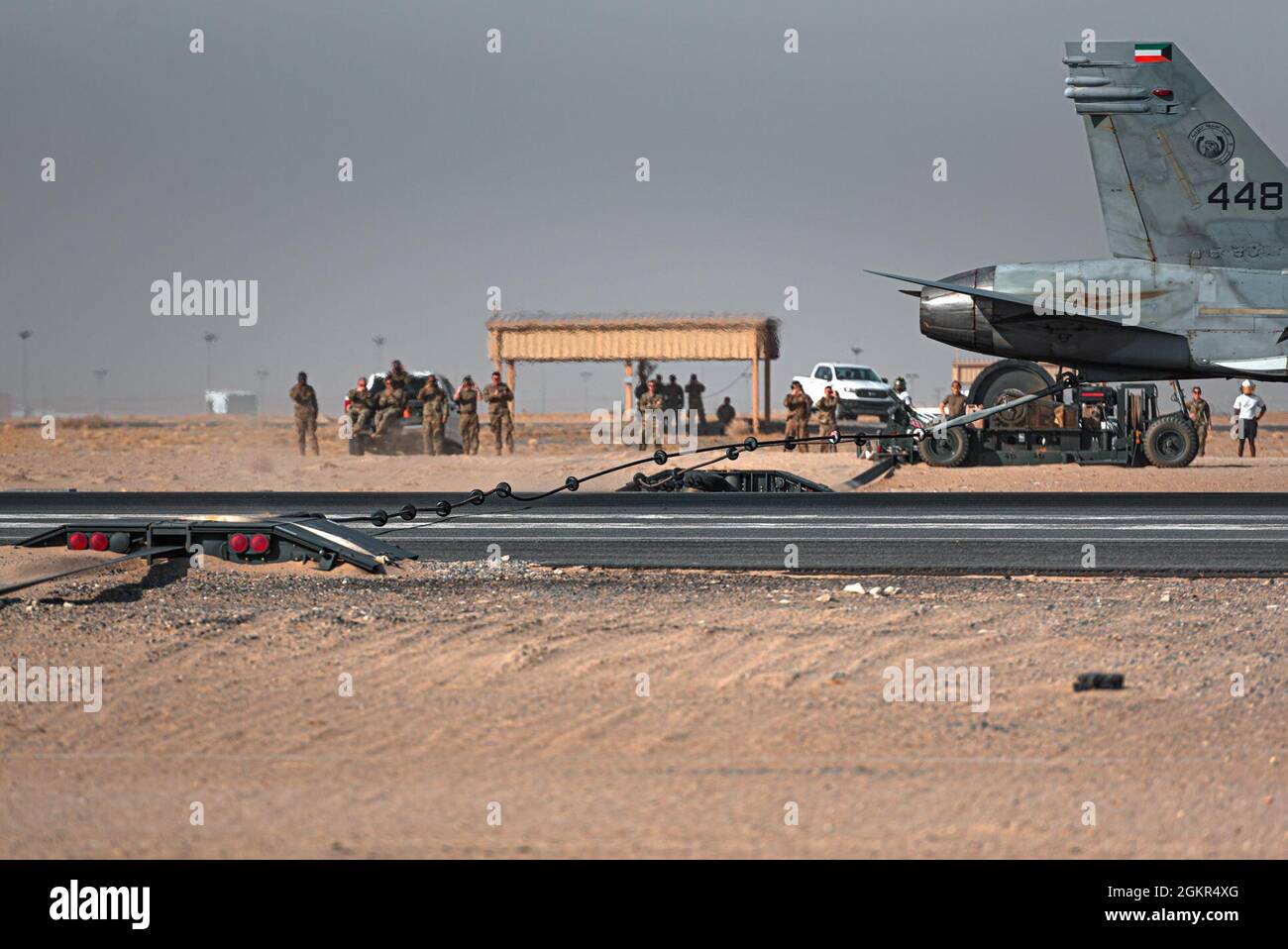 A Kuwait air force F/A-18 Super Hornet certifies the mobile aircraft ...