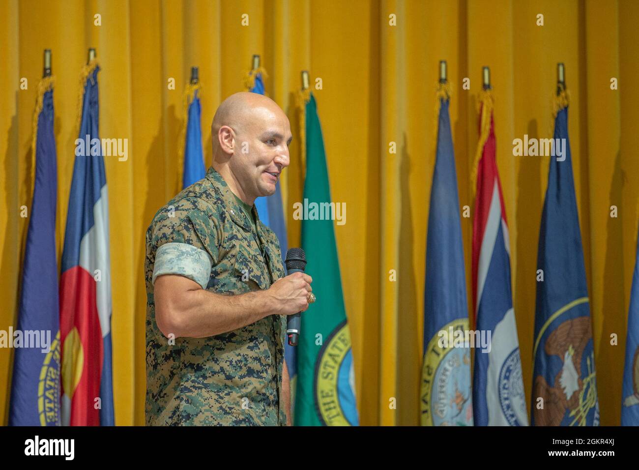 U.S. Marine Corps Lt. Col. Justin Sanders, the new commanding officer ...