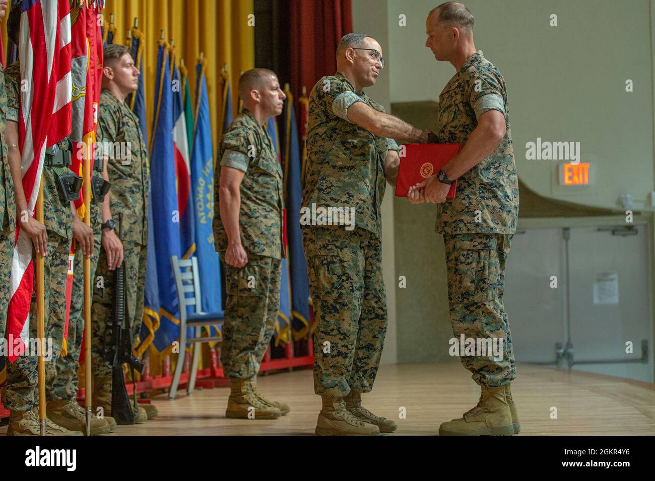 U.S. Marine Corps Lt. Col. Justin Sanders, the outgoing commanding ...