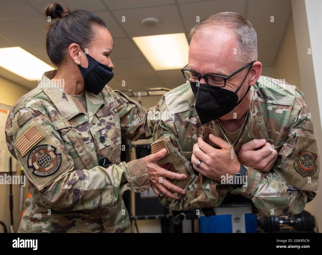 Lt. Col. Denise Lemon, left, 436th Health Care Operations Squadron ...