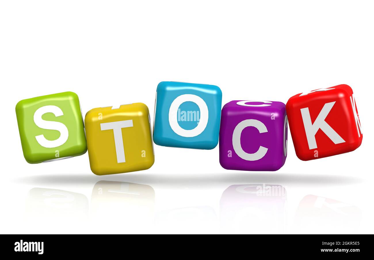 Stock cube word with white background, 3D rendering Stock Photo - Alamy