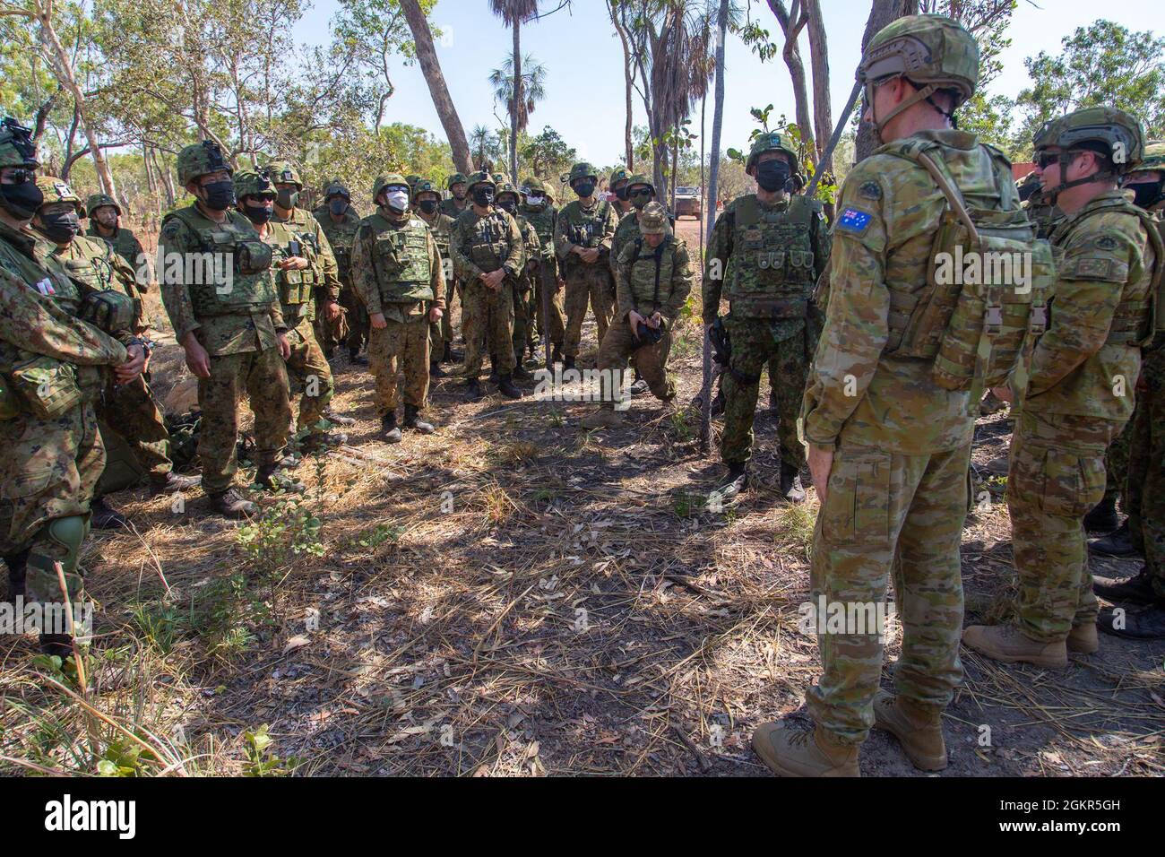 Australian Chief of the Defence Force Gen. Angus Campbell talks with ...