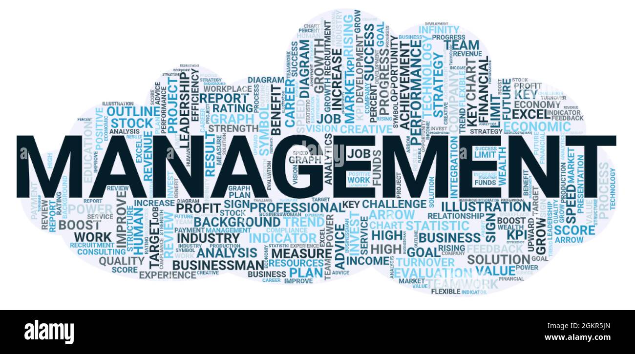 Management word cloud concept on white background, 3d rendering Stock ...