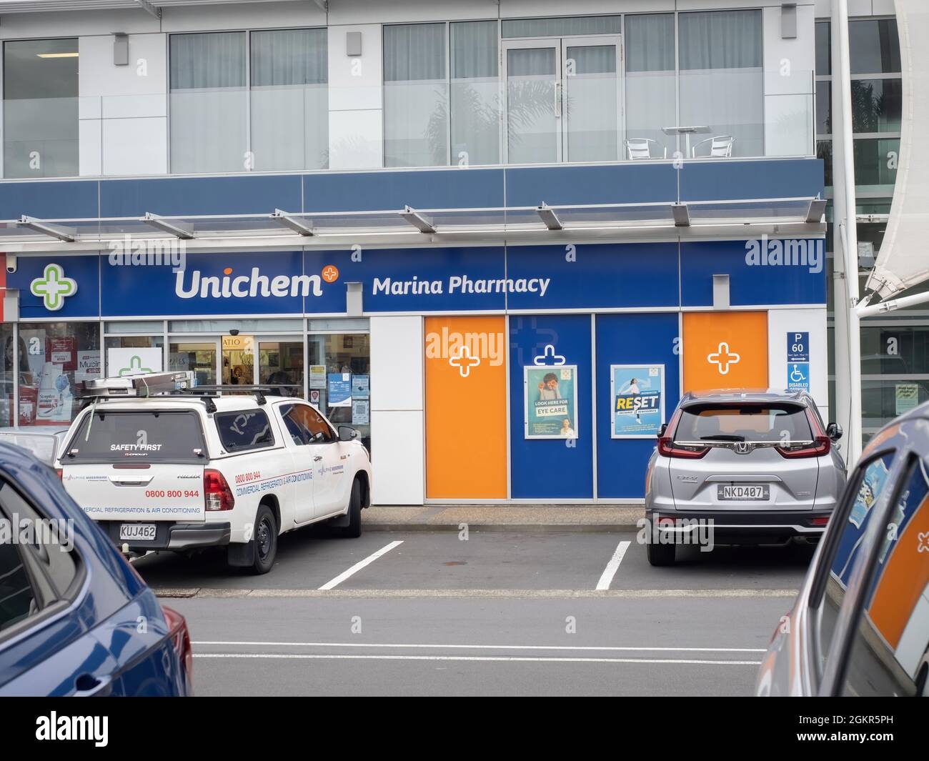 AUCKLAND, NEW ZEALAND - Jul 07, 2021: The Unichem pharmacy in Half Moon ...