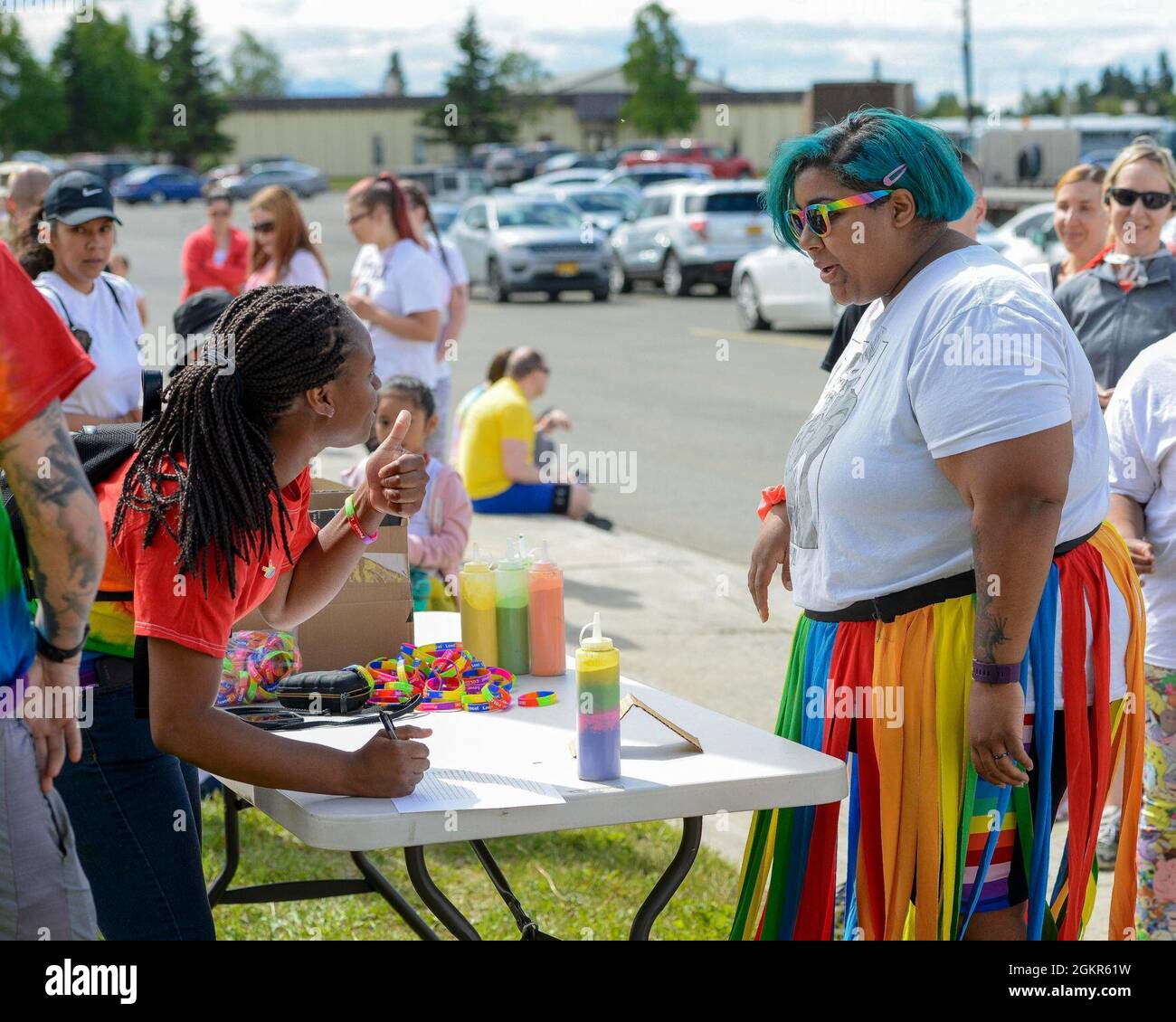 Participants check in for the Pride 5K Color Run at Joint Base ...
