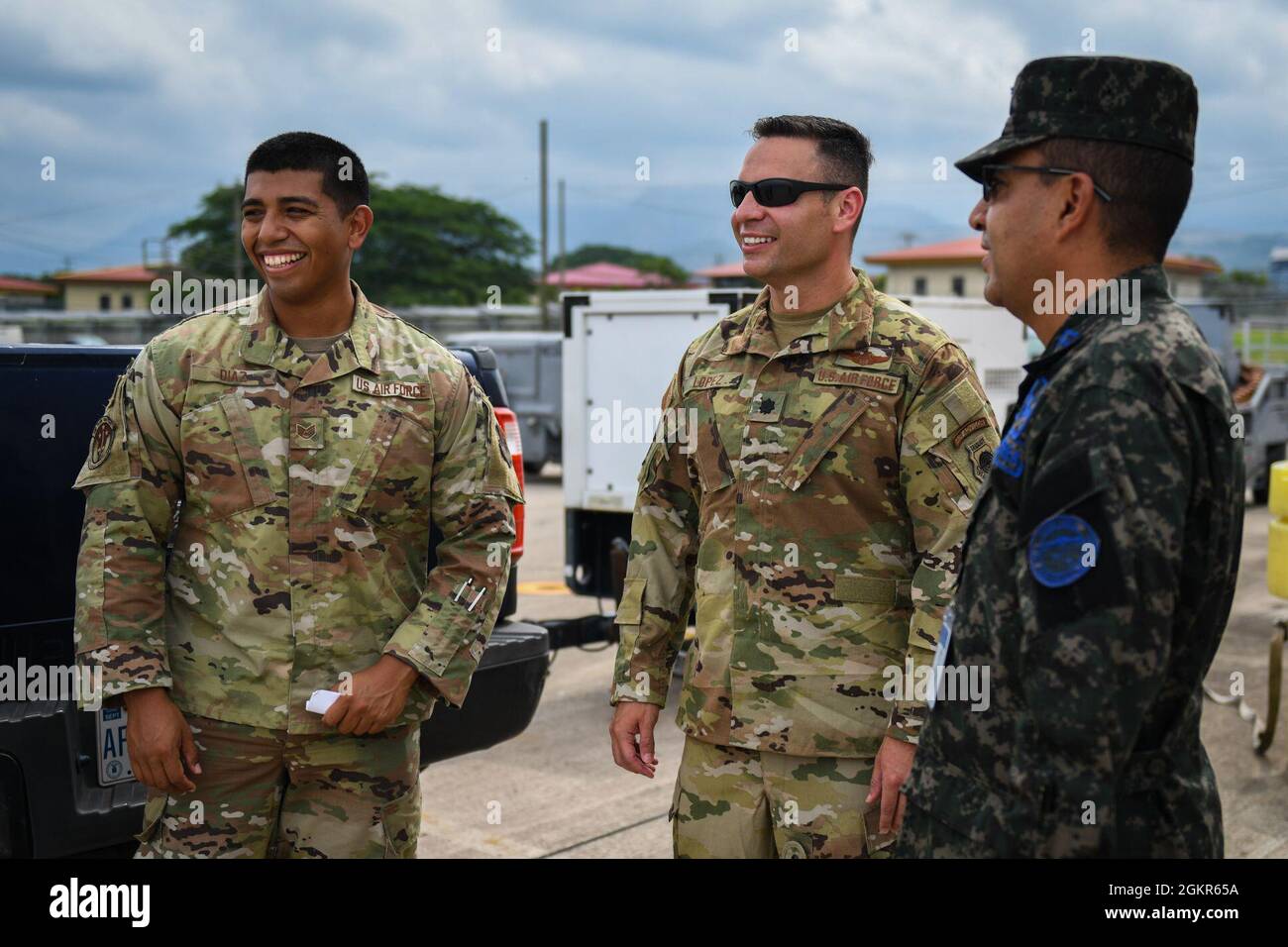 U.S. Staff Sgt. Adrian Diaz, left, demo coordinator and a small air ...