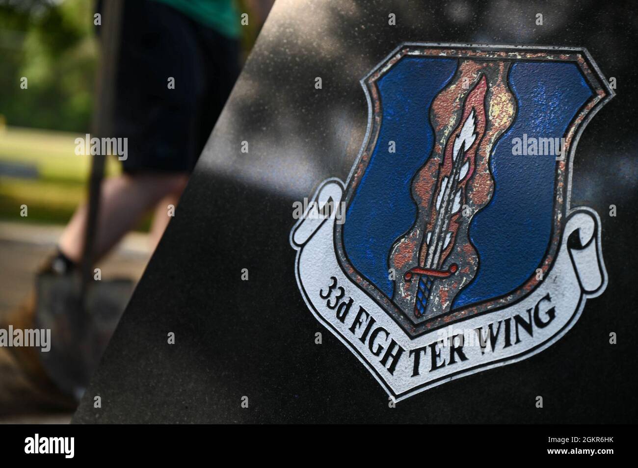 The 33rd Fighter Wing insignia painted into the Khobar Towers Memorial ...
