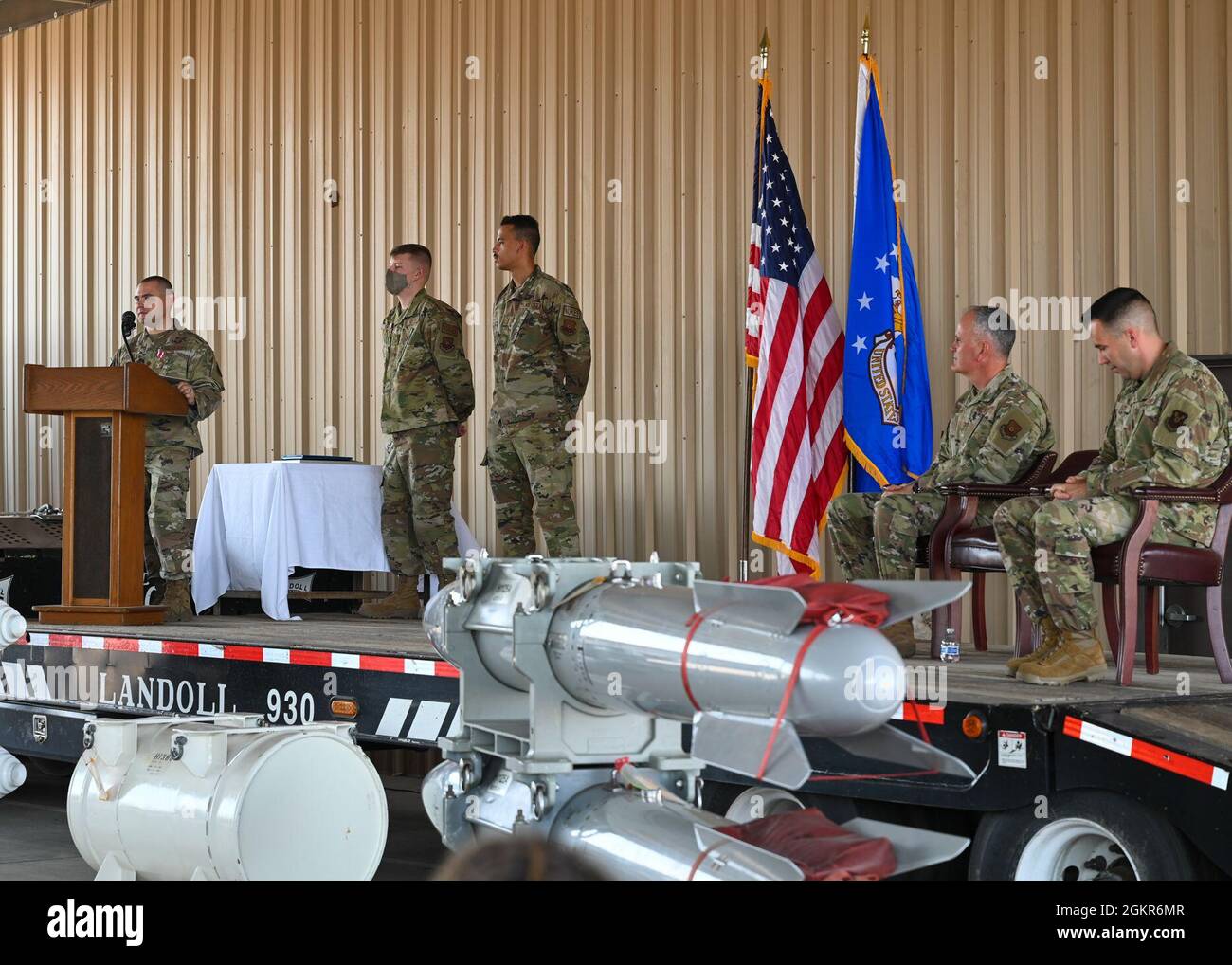 U.S. Air Force Maj. Daniel Crouch, outgoing 898th Munitions Squadron ...