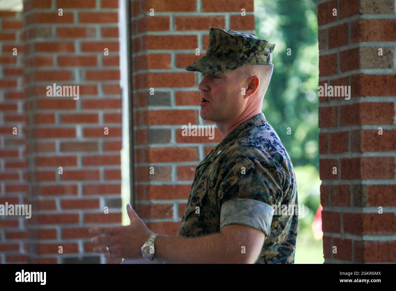 U.S. Marine Corps, Lt. Col. John A. Marksbury, outgoing Commanding ...