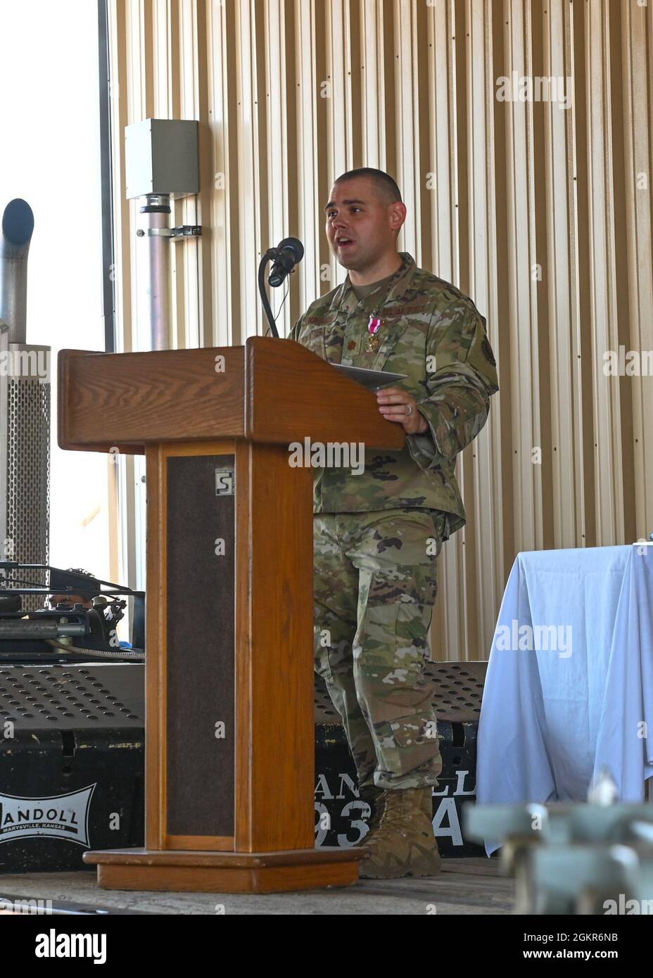 U.S. Air Force Maj. Daniel Crouch, outgoing 898th Munitions Squadron ...