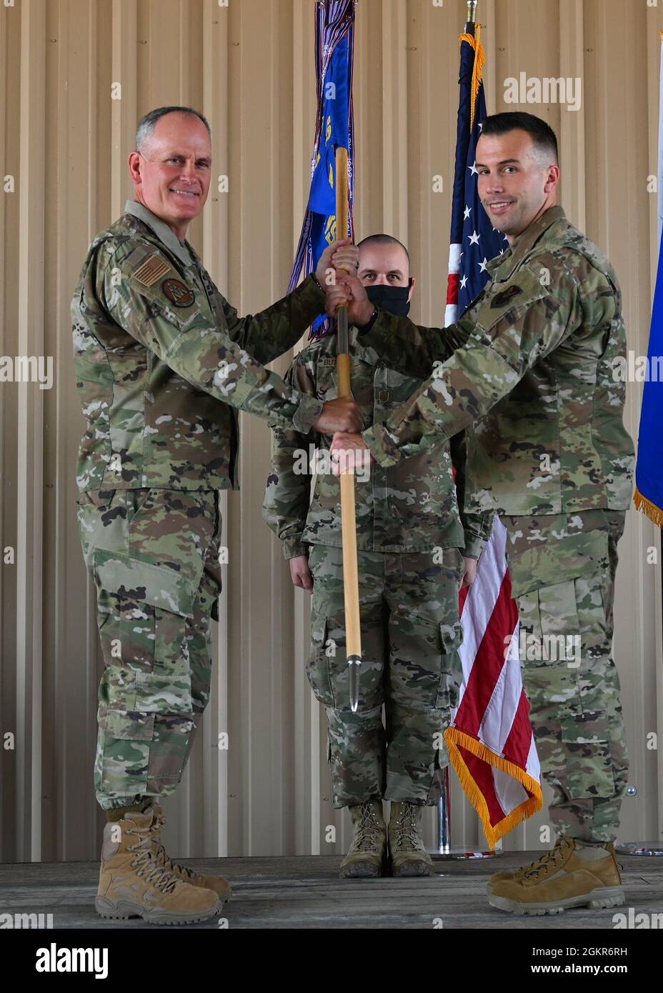U.S. Air Force Maj. Robert Drumm (right), incoming 898th Munitions ...