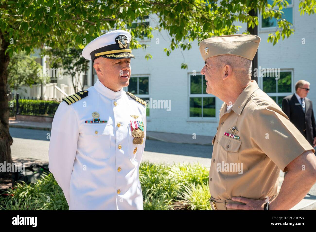 WASHINGTON, DC (June 17, 2021) – Ceremony guests congratulate Capt ...