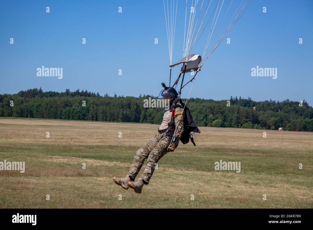 A U.S. Army Green Beret High Altitude Low Open (HALO) team assigned to 10th Special Forces Group ...