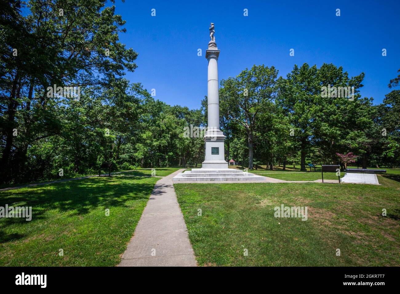View of the Red Bank Battlefield Monument at Red Bank Battlefield Park ...