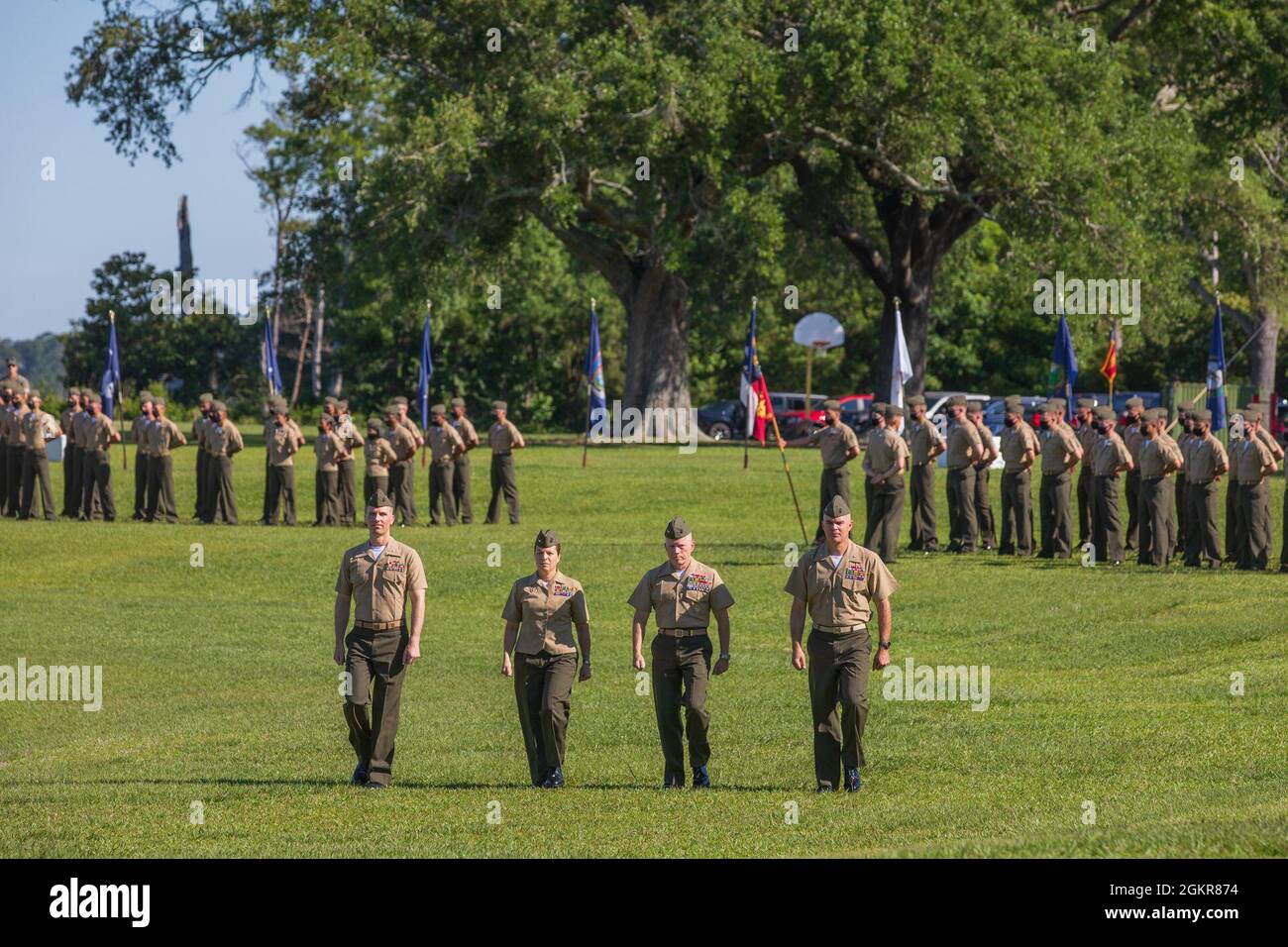 U.S. Marine Corps senior staff members of Combat Logistics Regiment 27 ...