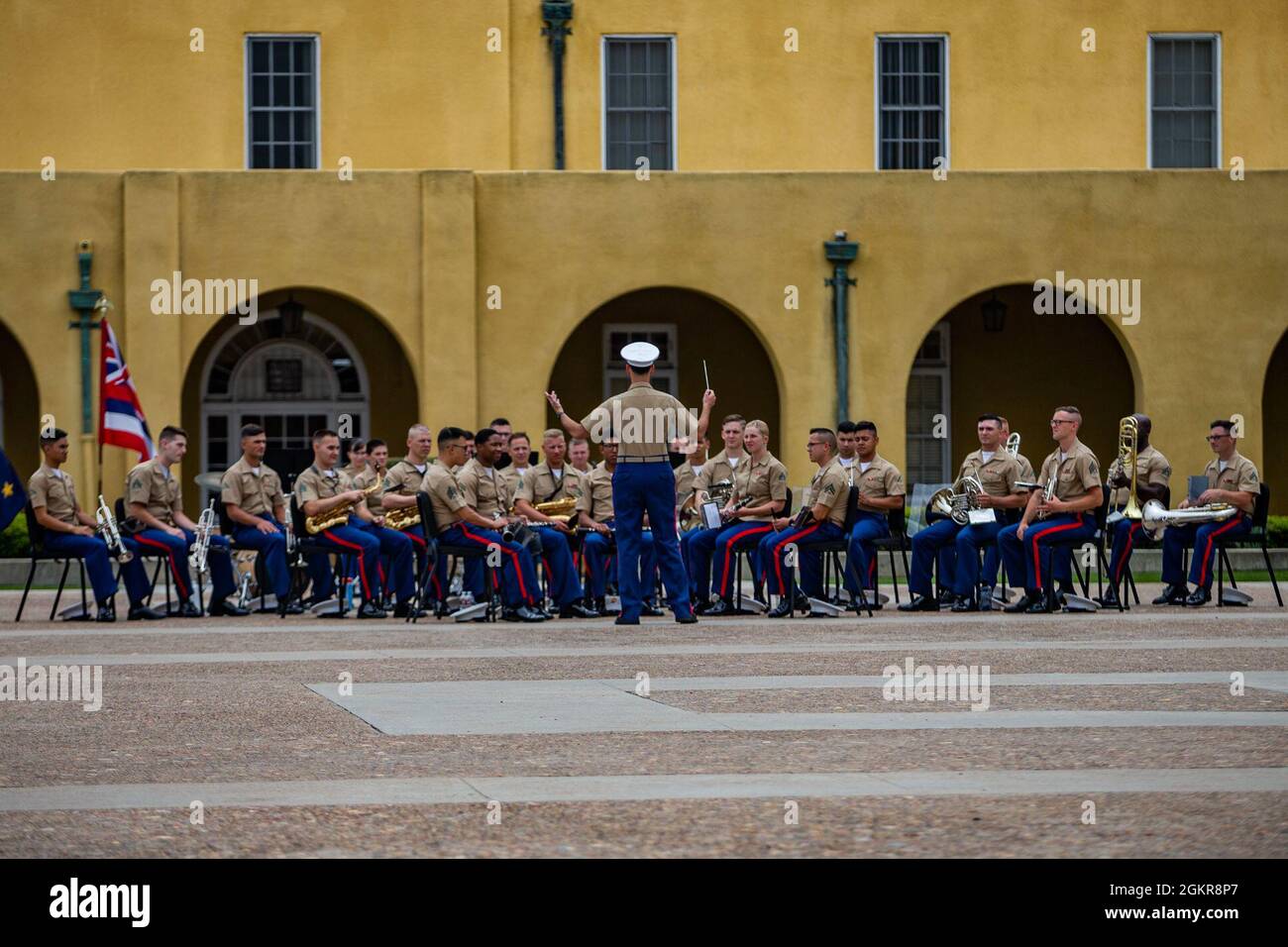 Marine Band San Diego performs during a change of command ceremony at ...