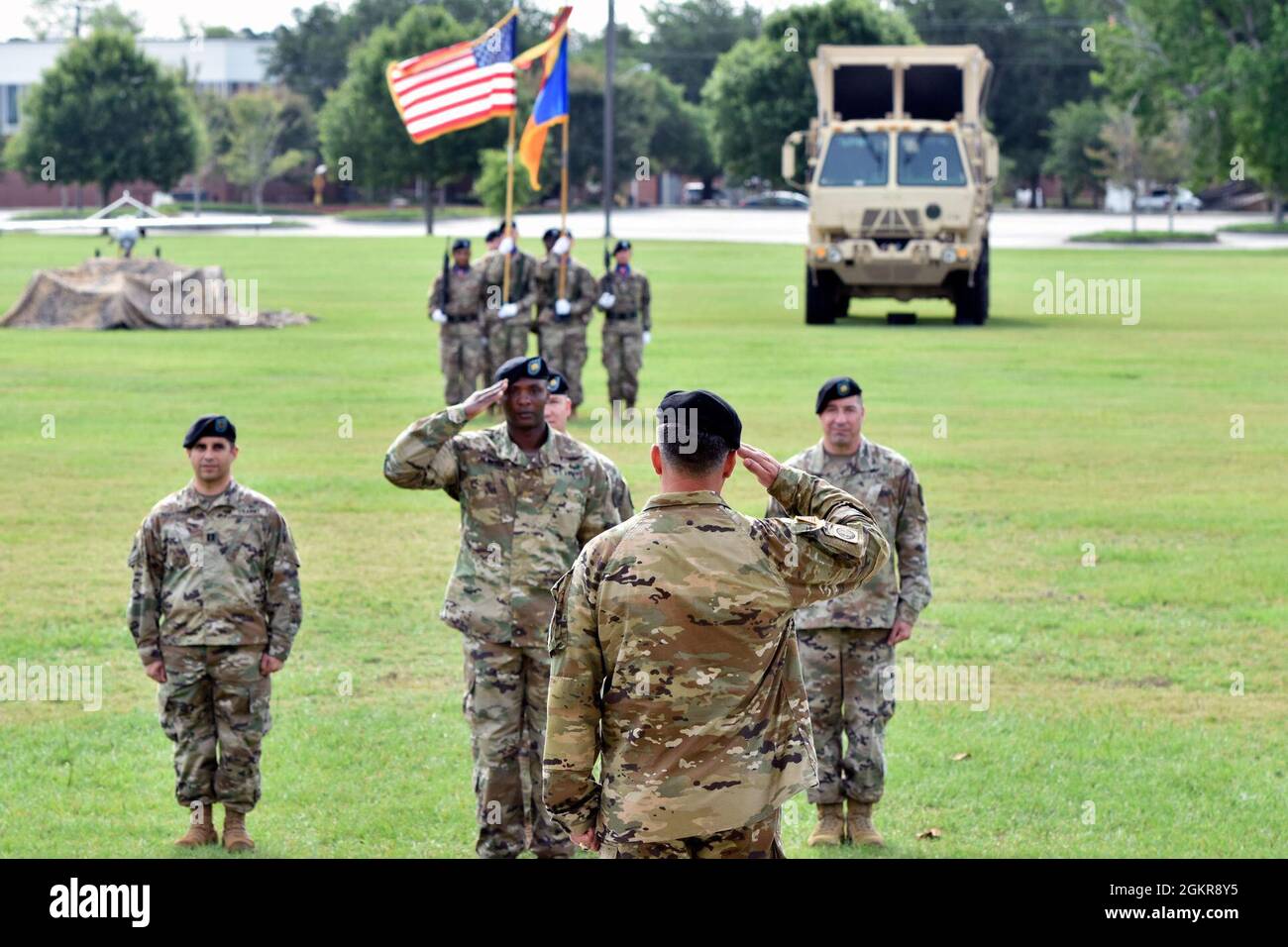 U.S. Army Col. Richard P. Tucker receives his first salute as a brigade ...