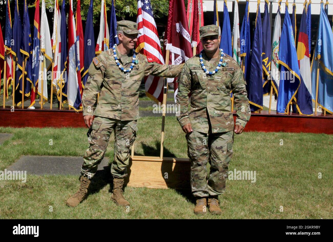 Capt. Jason Christman, left, congratulates his teammate, Staff Sgt ...