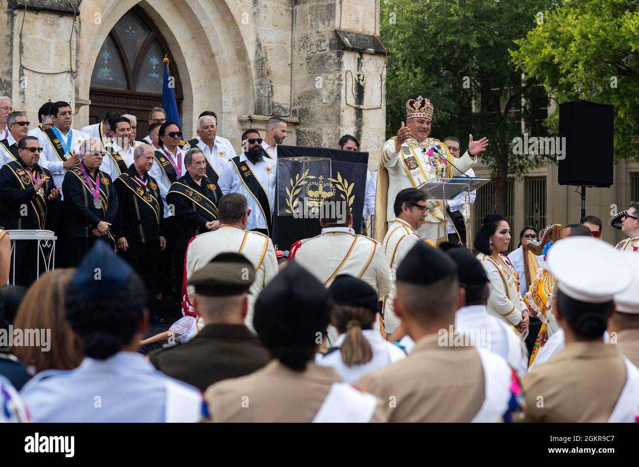 Thomas R. Aguillon addresses the crowd after being crowned the 72nd ...