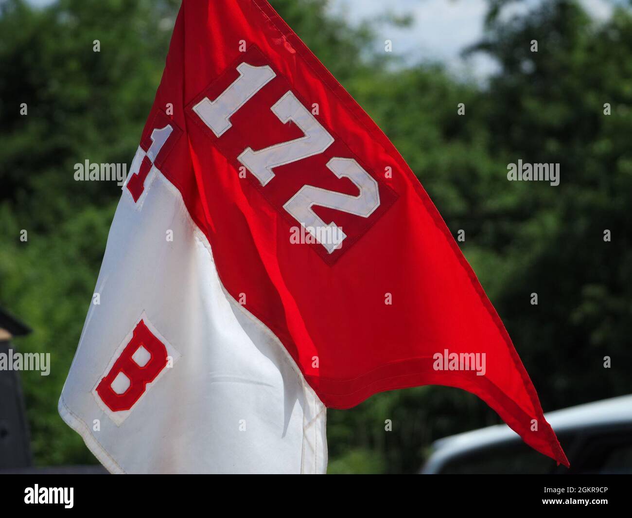 The guidon for B Troop, 1st Squadron 172nd Cavalry (Mountain), Vermont ...