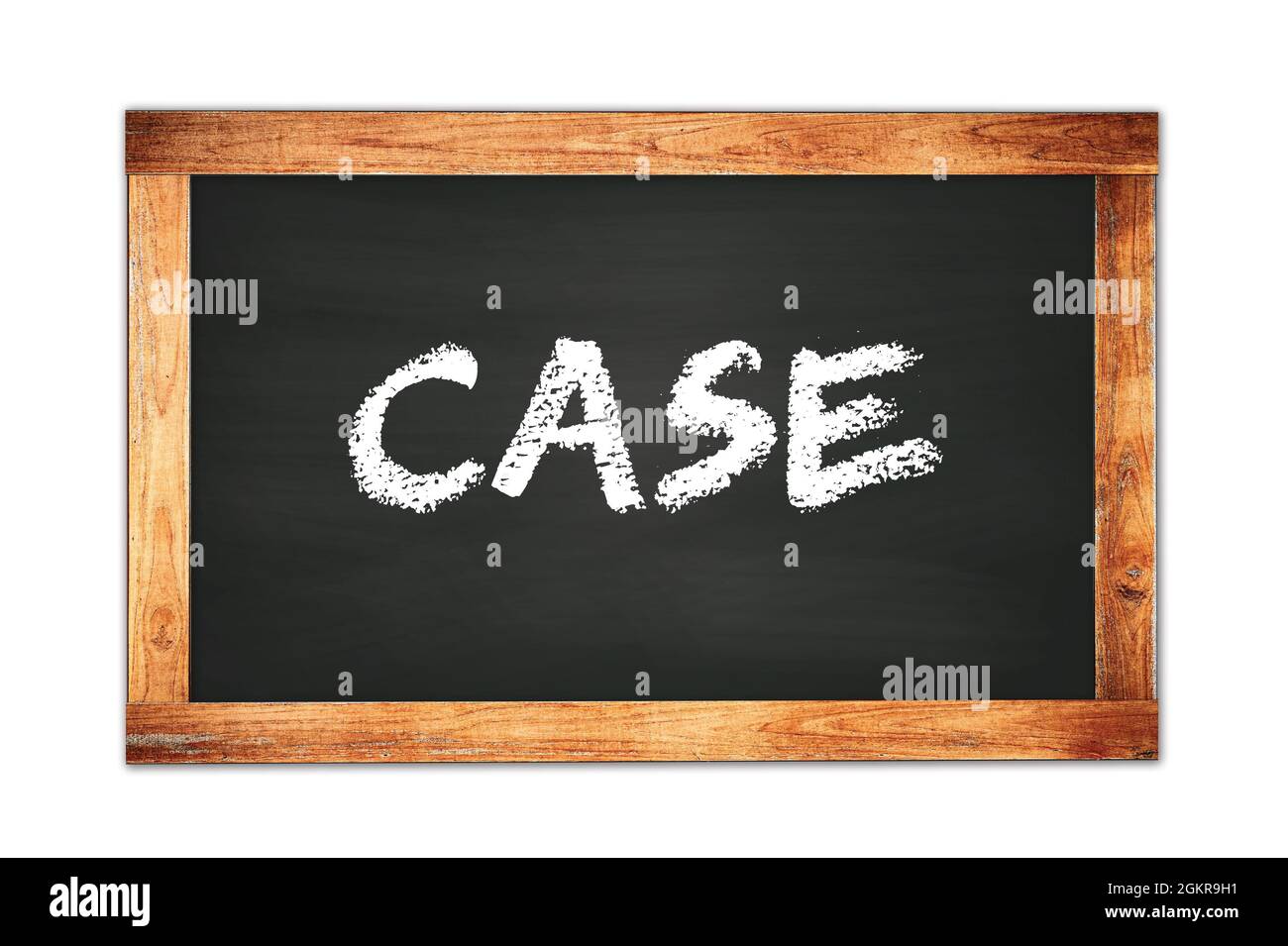 CASE text written on black wooden frame school blackboard Stock Photo - Alamy