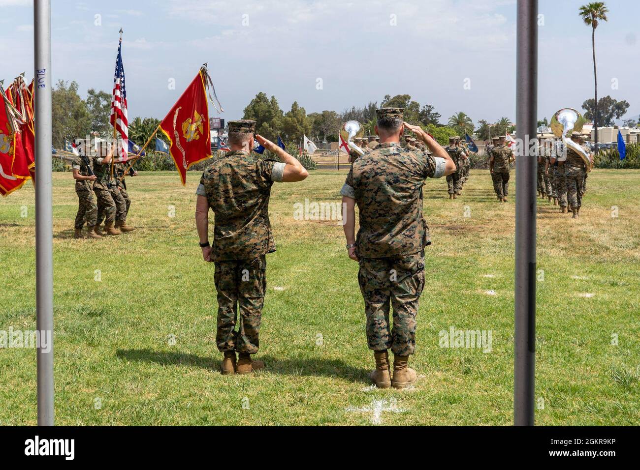 U.S. Marine Col. Kevin R. Korpinen (left), the outgoing commanding ...