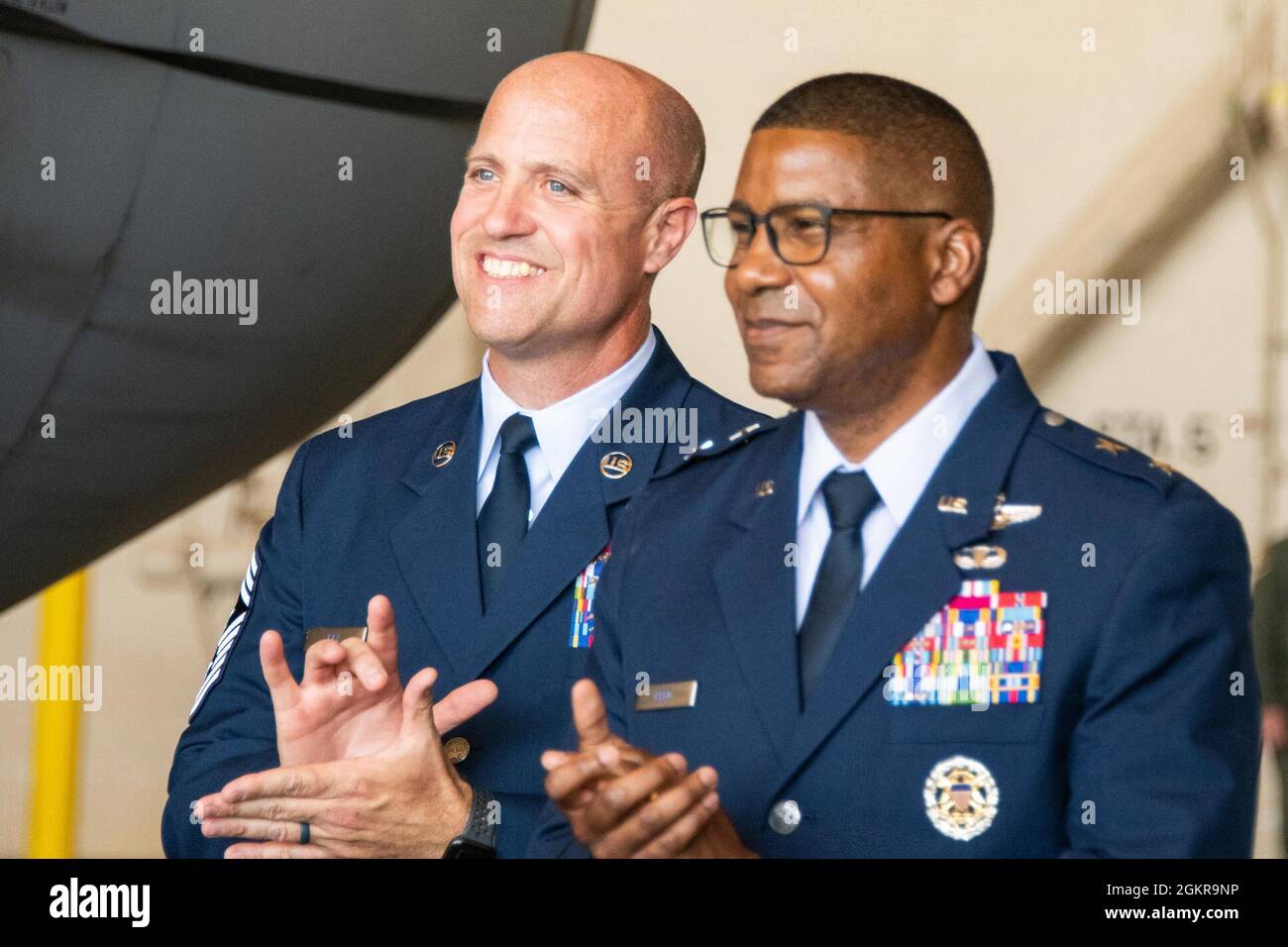 From left, U.S. Air Force Chief Master Sgt. Randy Kay II, 97th Air ...