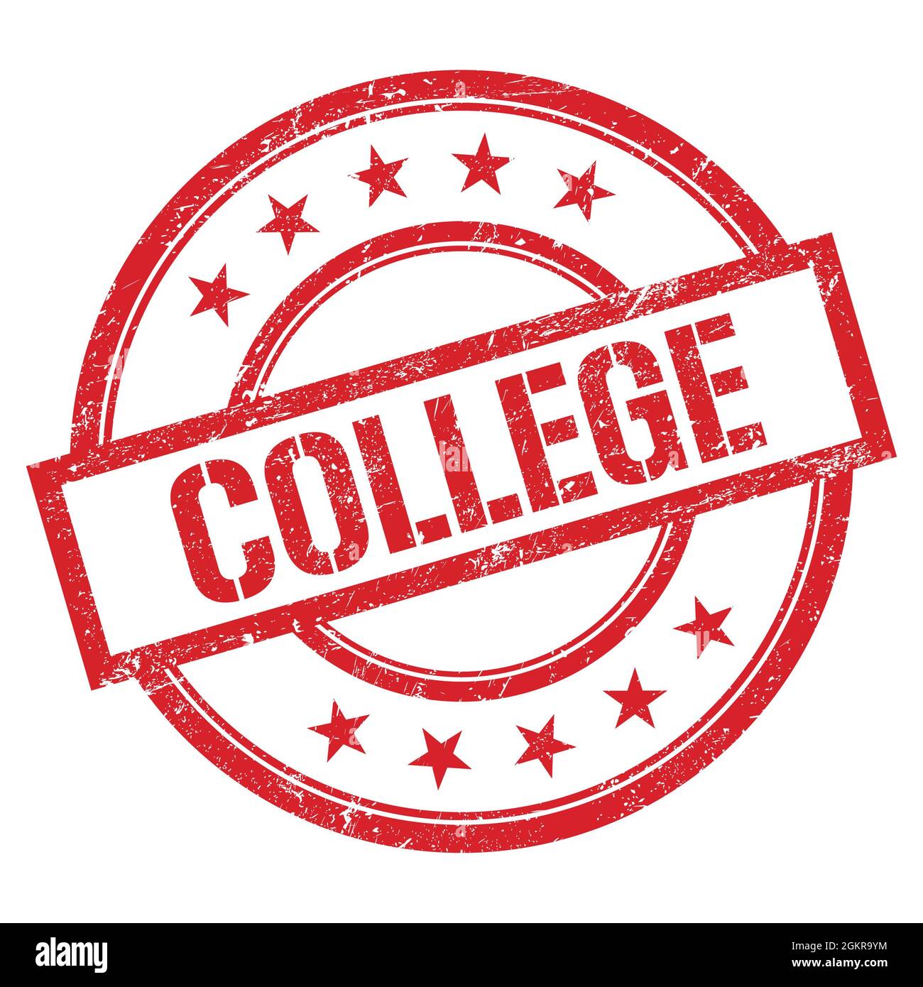 COLLEGE text written on red round vintage rubber stamp Stock Photo - Alamy