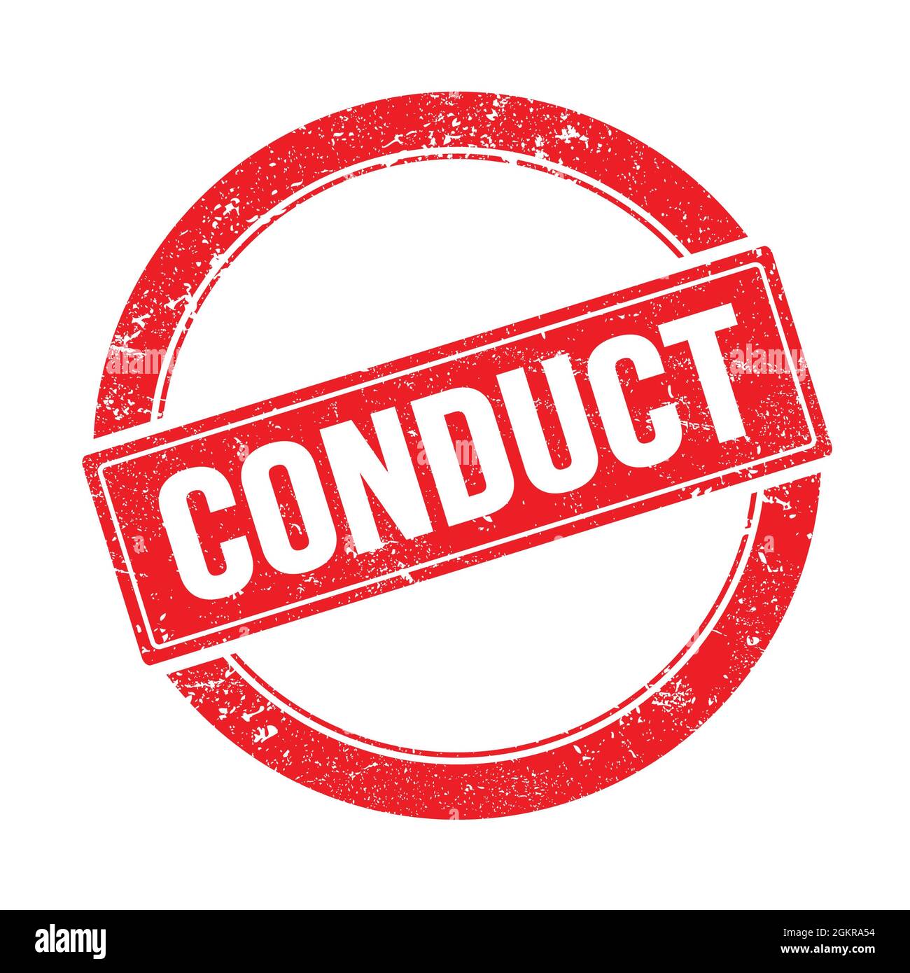 CONDUCT text on red grungy round vintage stamp Stock Photo - Alamy