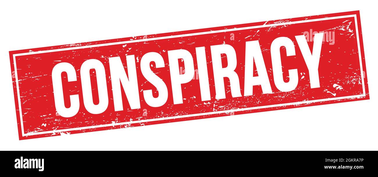 CONSPIRACY text on red grungy rectangle stamp sign Stock Photo - Alamy