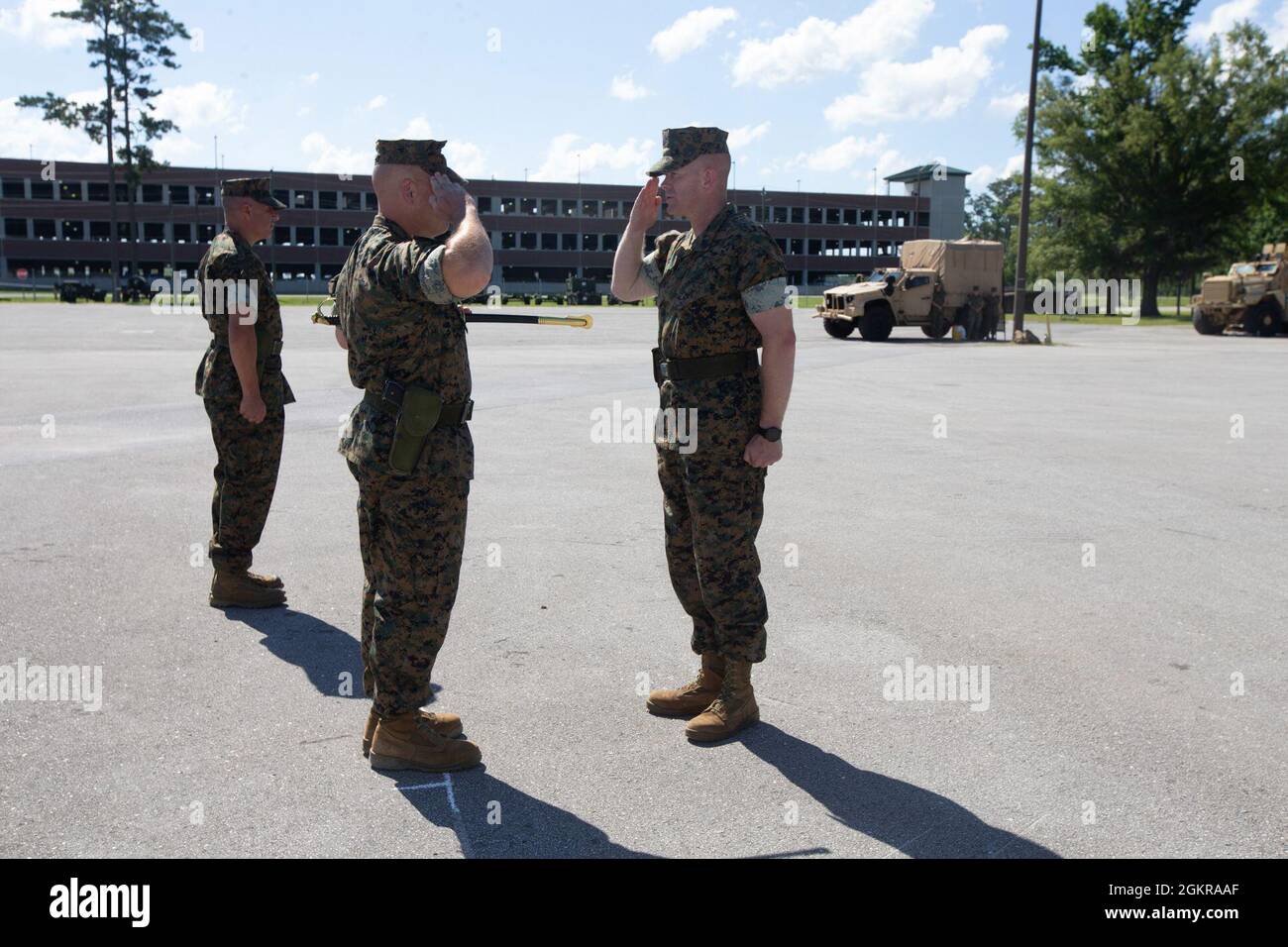 U.S. Marine Corps Lt. Col. Ashley E. Lish (left), the commanding ...