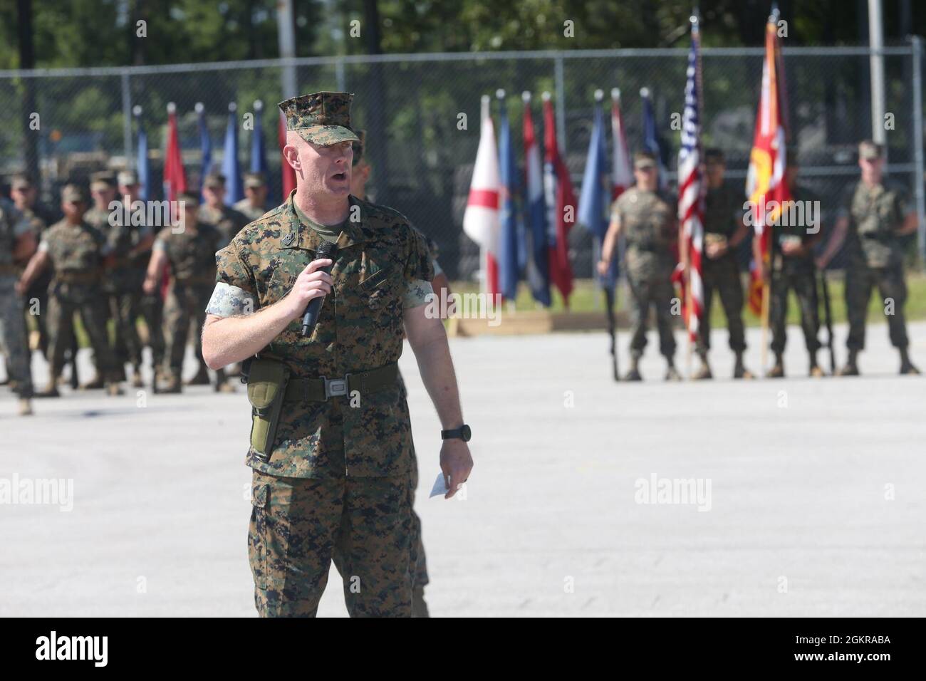 U.S. Marine Corps Sgt. Maj. Jay D. Heitink, the incoming sergeant major ...