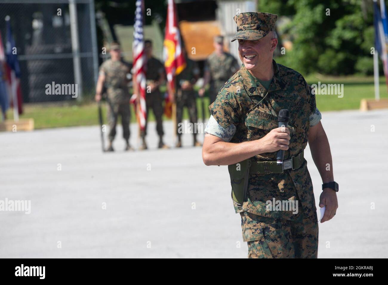 U.S. Marine Corps Sgt. Maj. Nicholas J. Pascuzzi, the outgoing sergeant ...