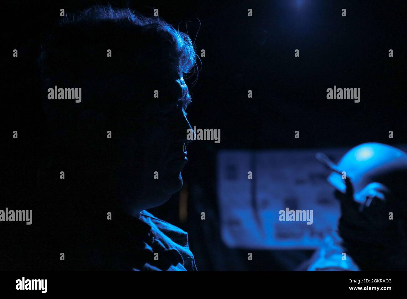 412th Theater Engineer Command Soldiers conduct night operations in an ...