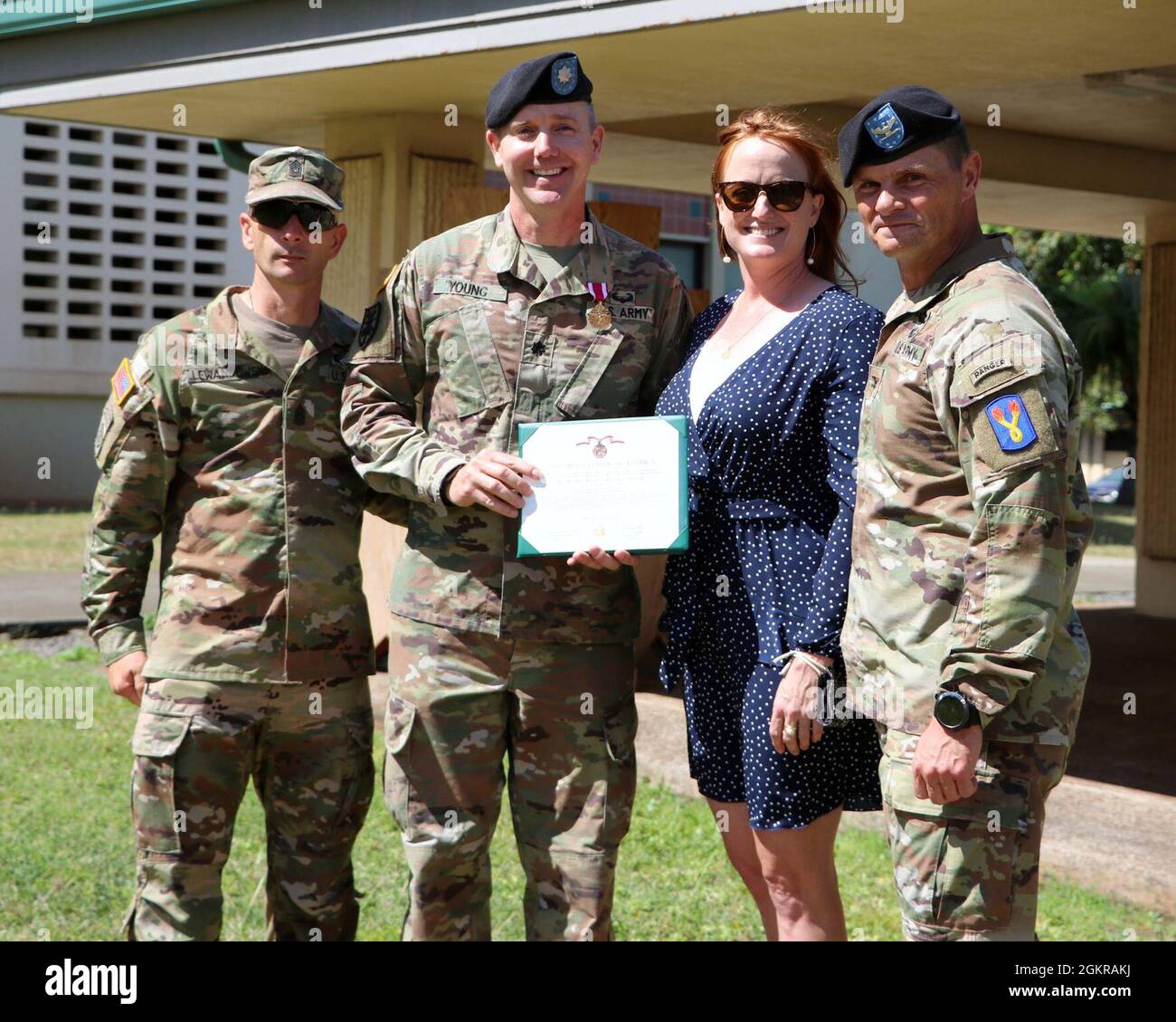 The 196th Infantry Brigade Command Sgt. Maj. Evan Lewandowski and Col ...