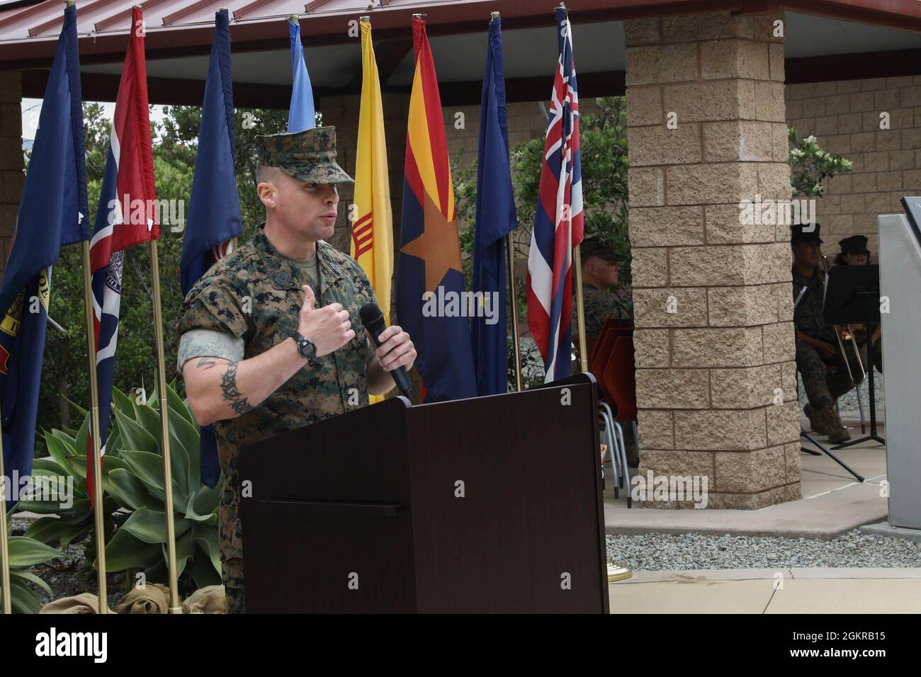 U.S. Marine Corps Sgt. Maj. James Horr, the outgoing sergeant major of ...