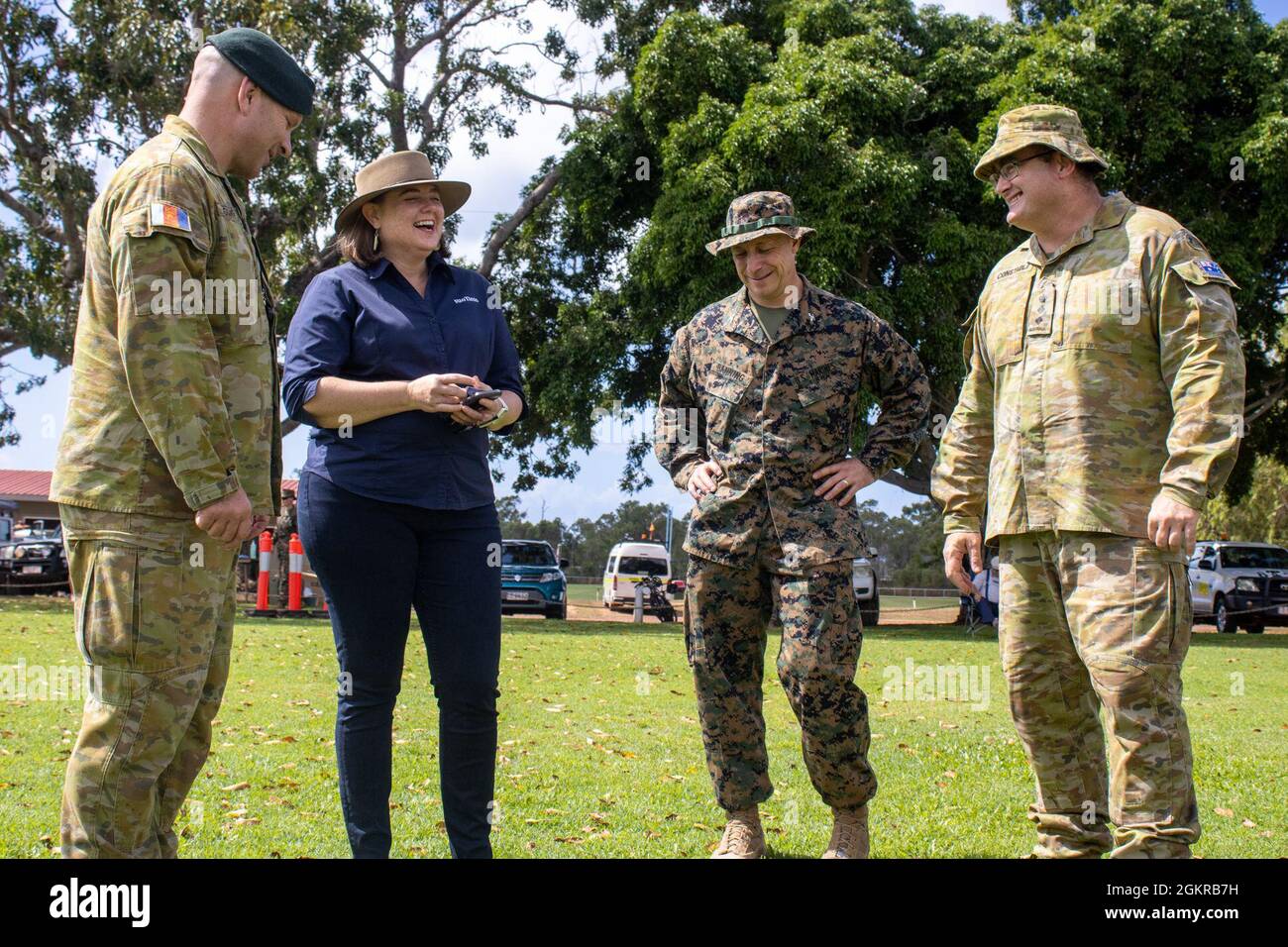 From left to right, Australian Army Lt. Col. Daniel Gosling, operations ...
