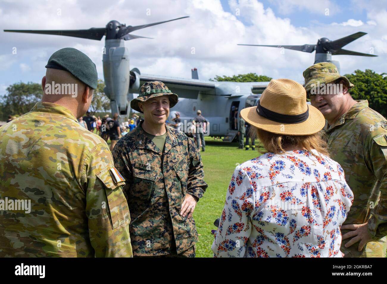 From left to right, Australian Army Lt. Col. Daniel Gosling, operations ...