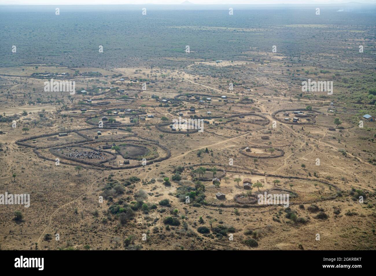 Aerial of Kapoita, Eastern Equatoria State, South Sudan, Africa Stock ...