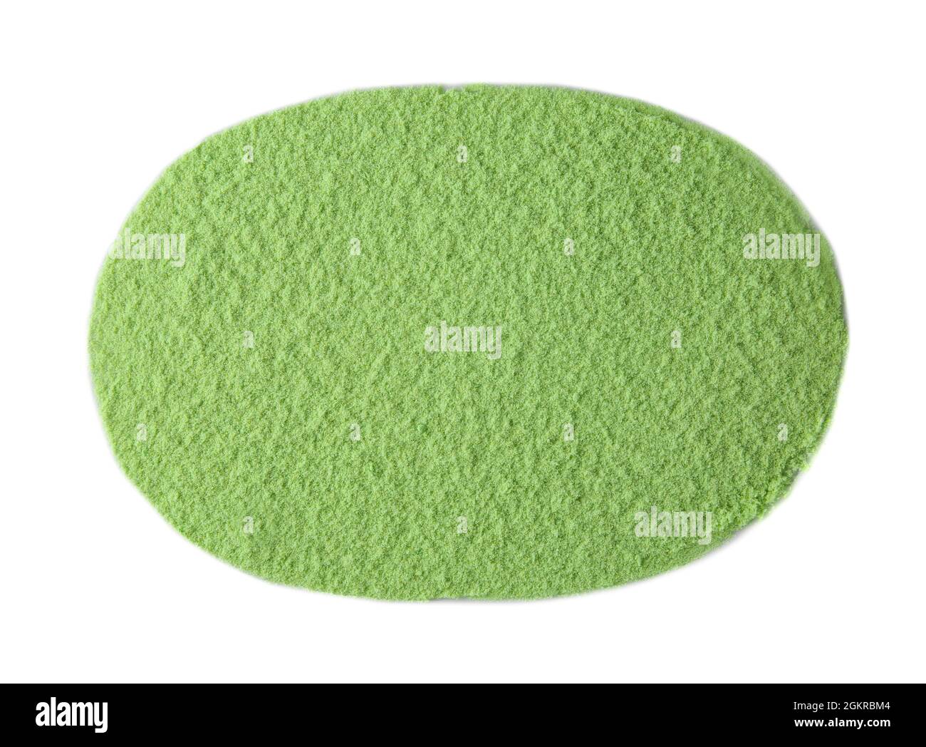 Ellipse made of natural wheat grass powder on white background Stock ...