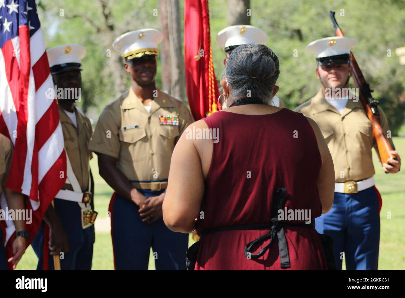 U.S Marines with Recruiting Station Houston speak with community ...