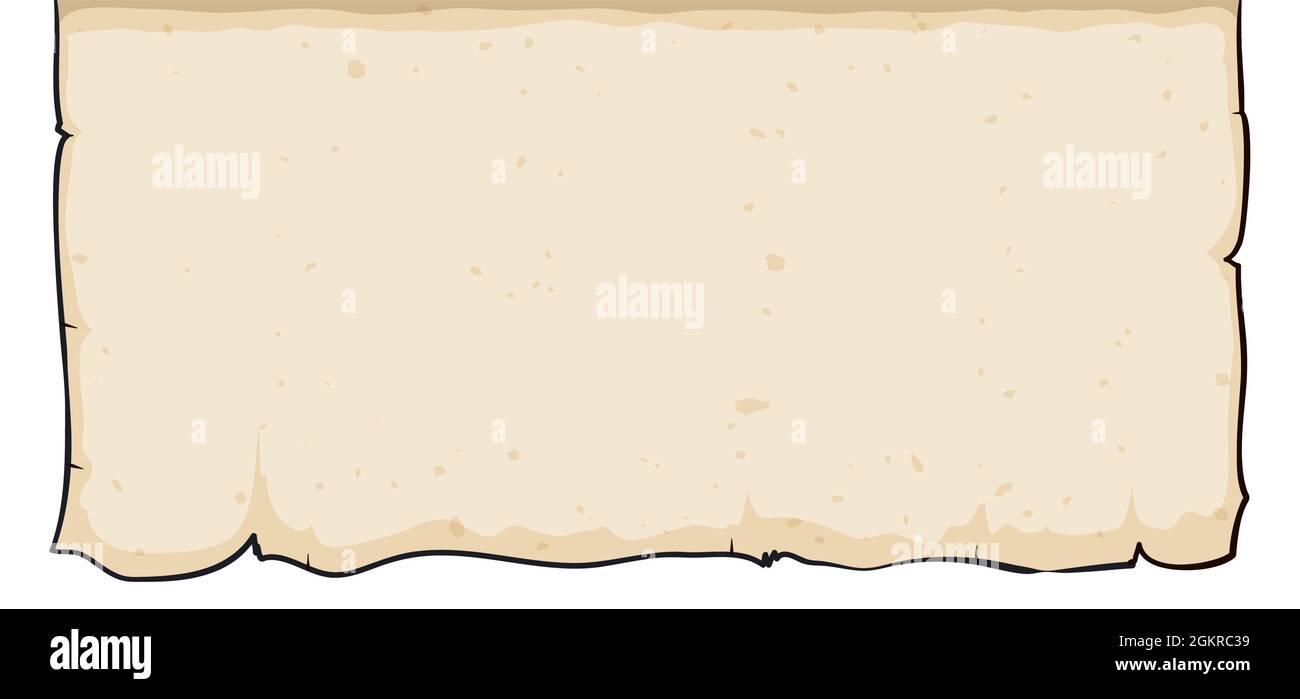 Old scroll coming from the top with outline and old texture. Template ...