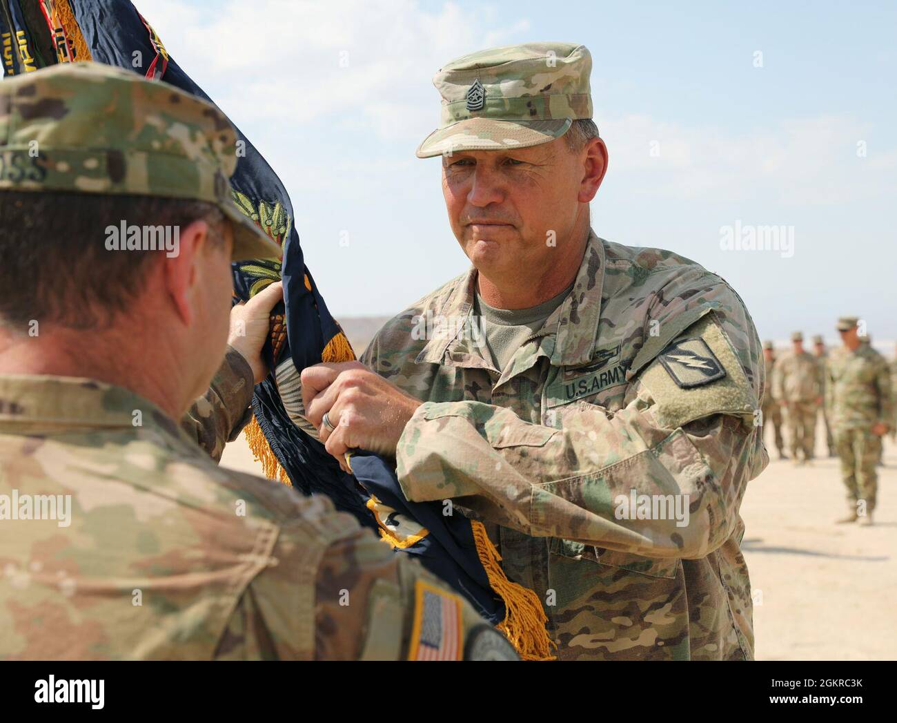 Command Sgt. Maj. Michael Cullop, incoming command sergeant major, 1st ...
