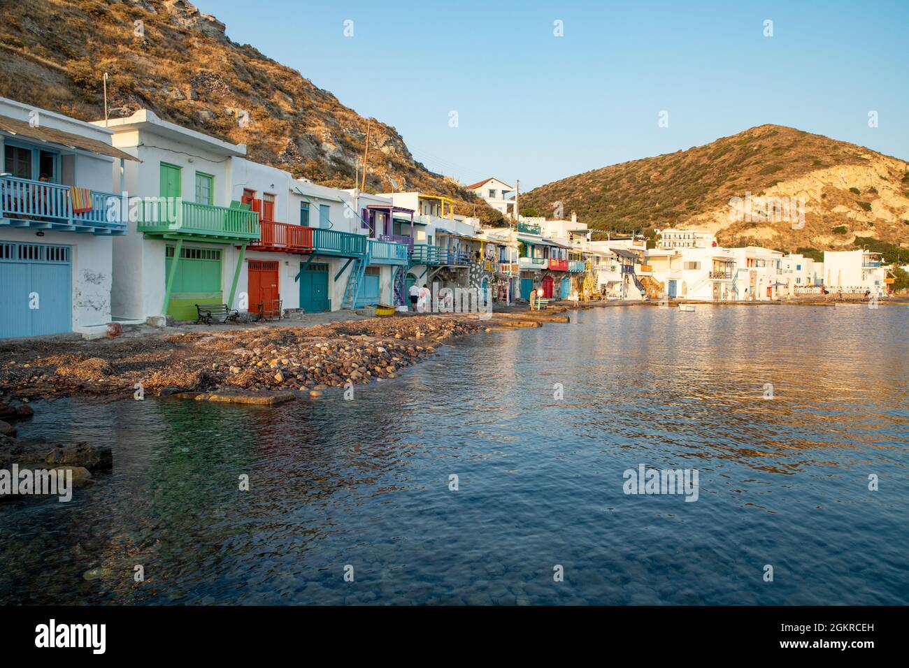 Picturesque colorful village of Klima, Milos island, Cyclades, Greek ...